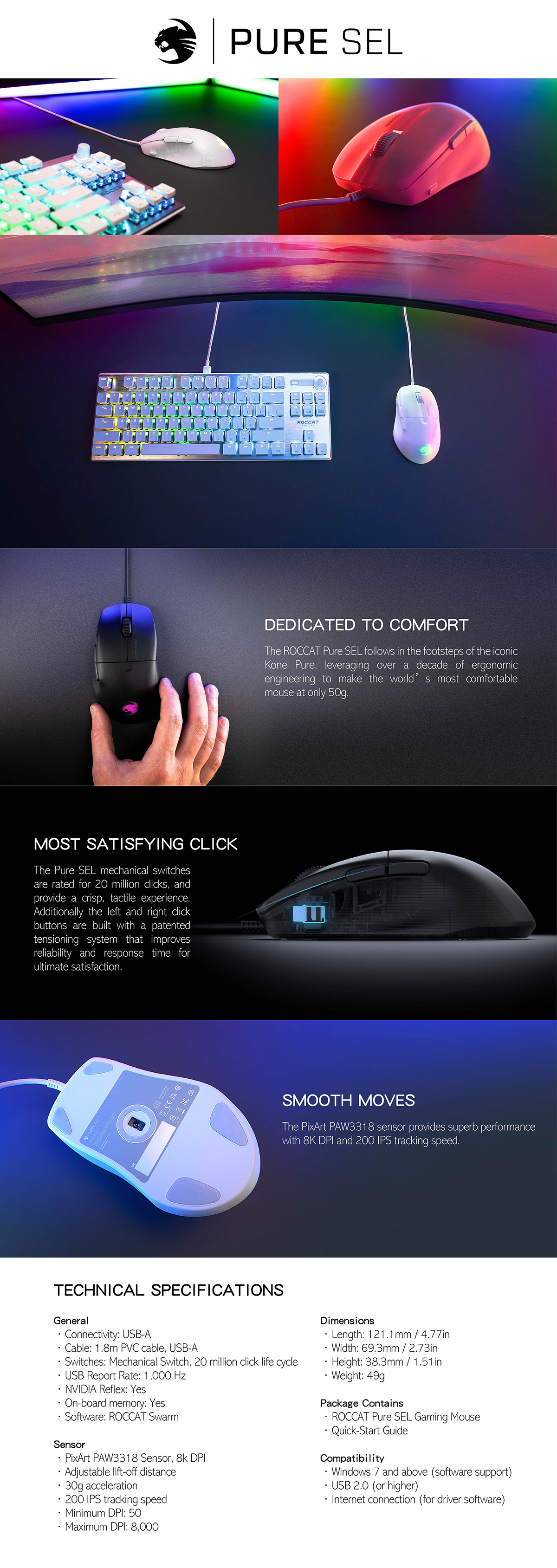 ROCCAT Pure SEL Ultra-lightweight Gaming Mouse | Fortress