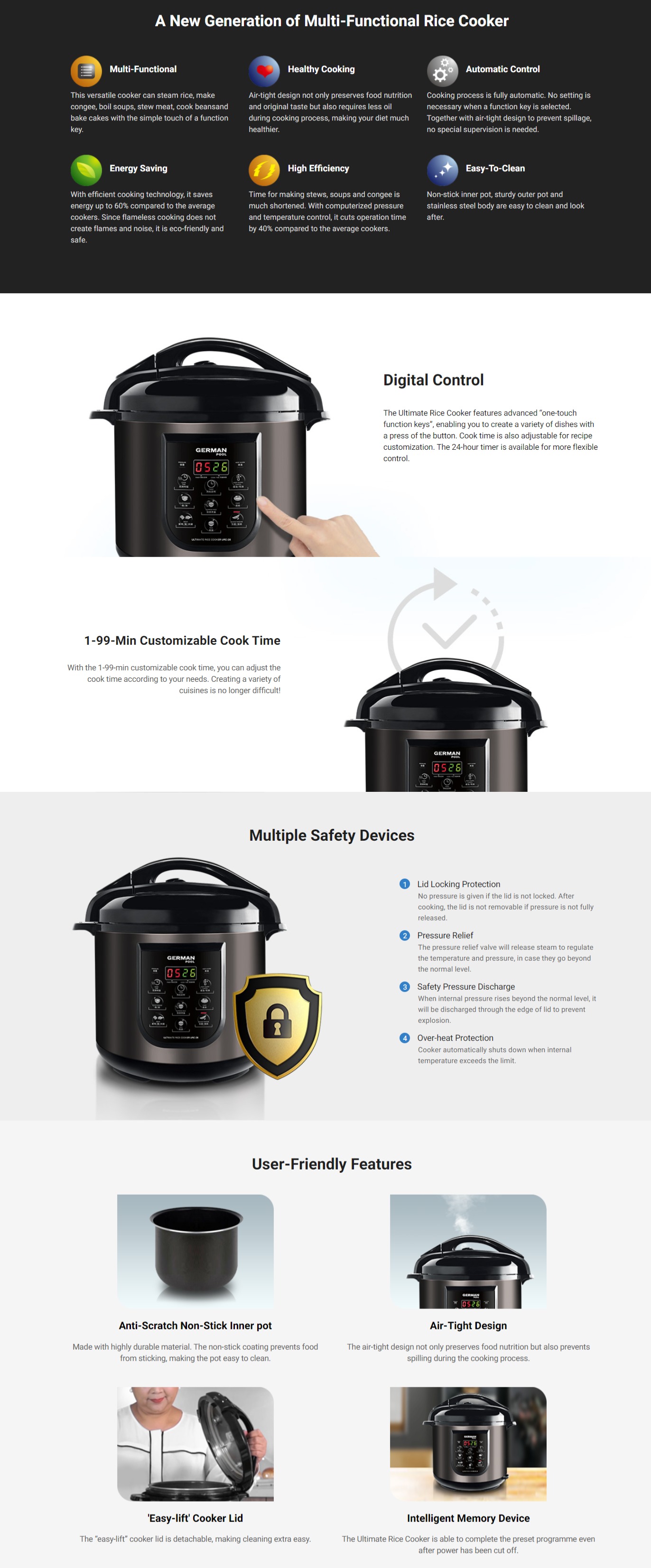 GERMAN POOL URC26 Ultimate Rice Cooker | FORTRESS