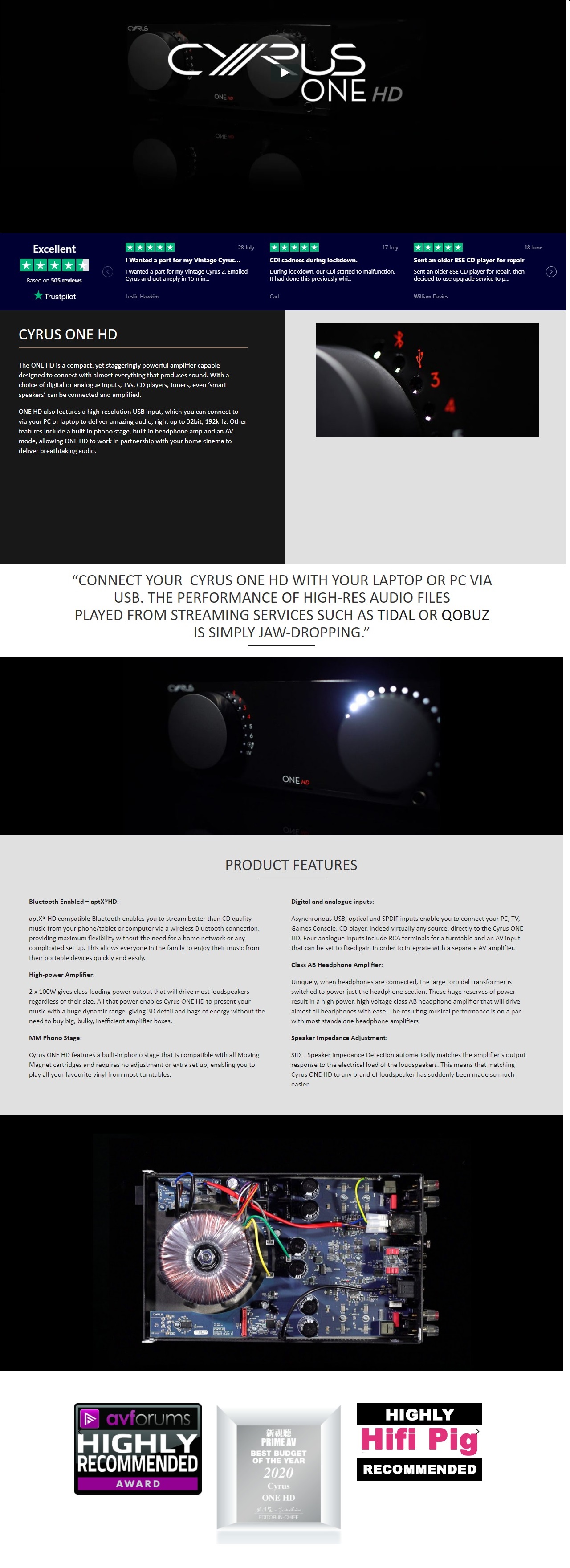 CYRUS ONE HD Integrated Amplifier | FORTRESS