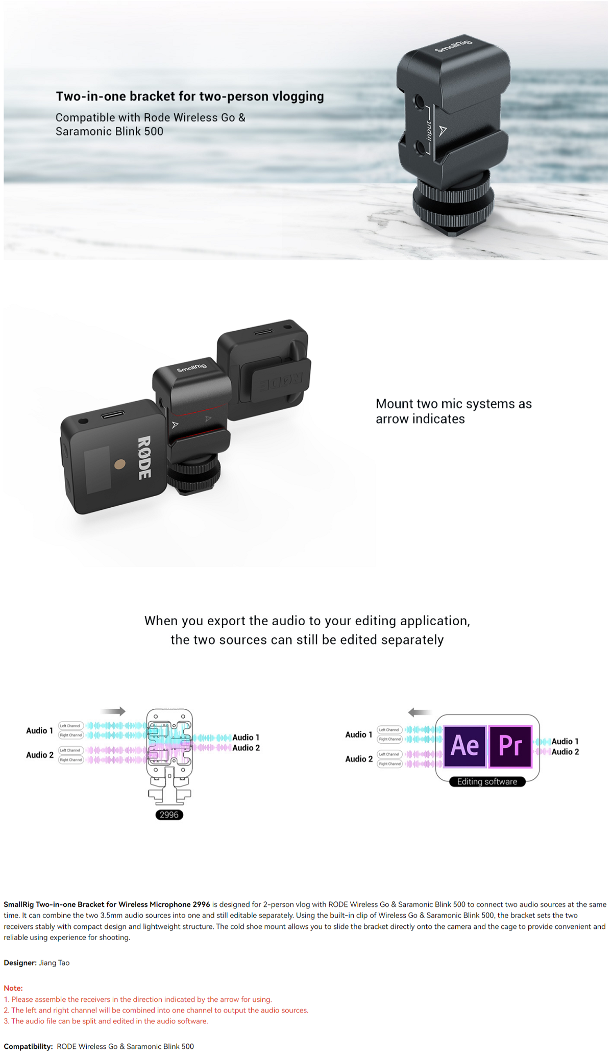 購買SmallRig SmallRig Two-In-One Bracket For Rode Wireless Microphone ...
