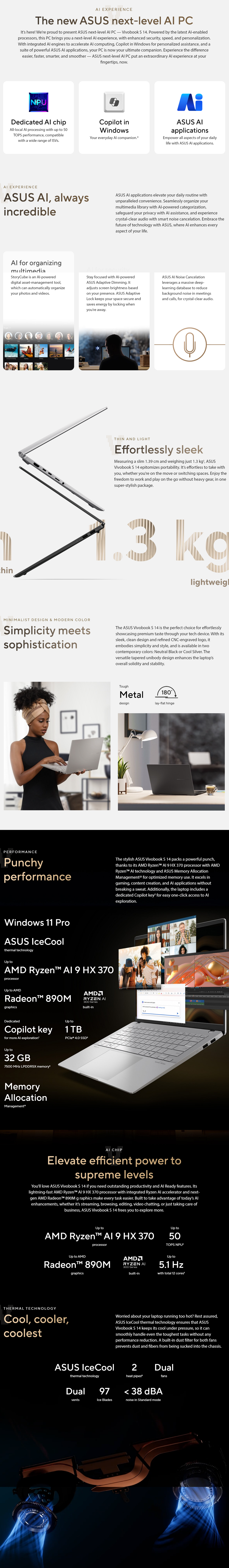 ASUS Vivobook S 14 OLED M5406WA AIPC Notebook | Fortress