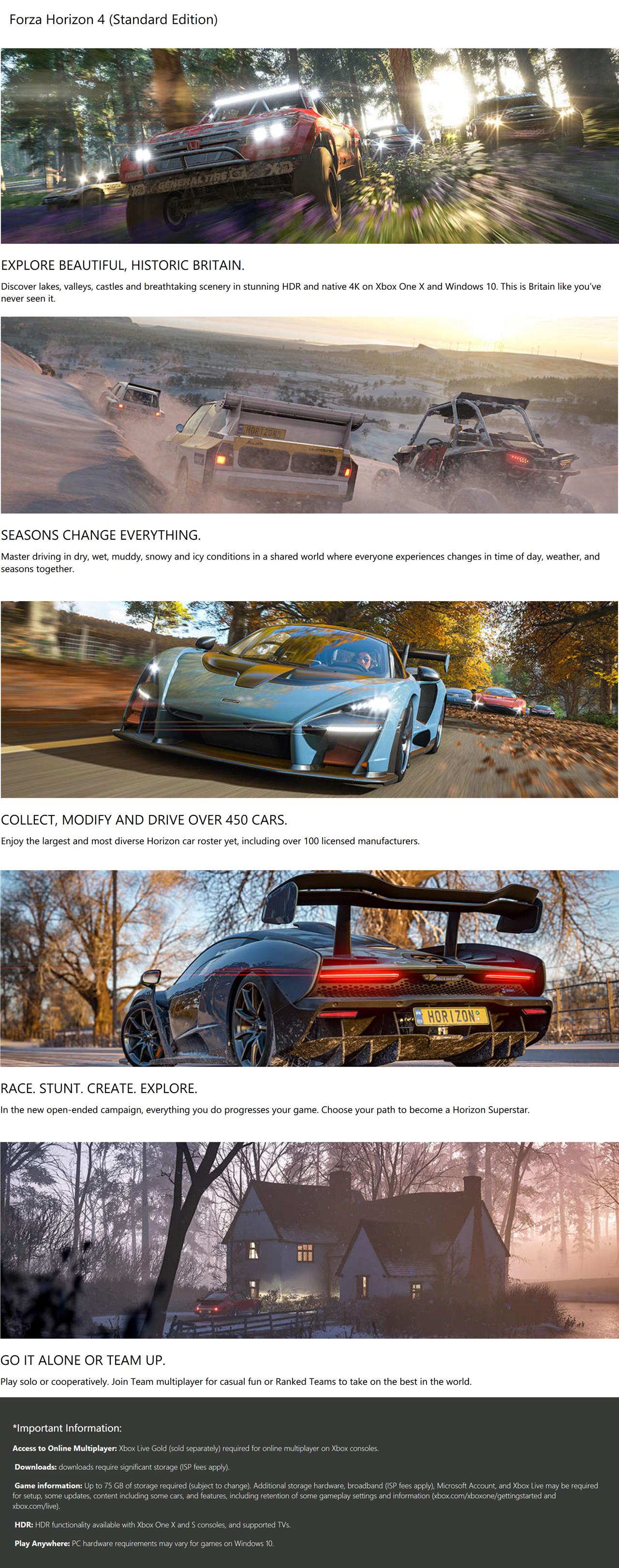 MICROSOFT XB1 Forza Horizon 4 Standard Ed. Game Software | FORTRESS